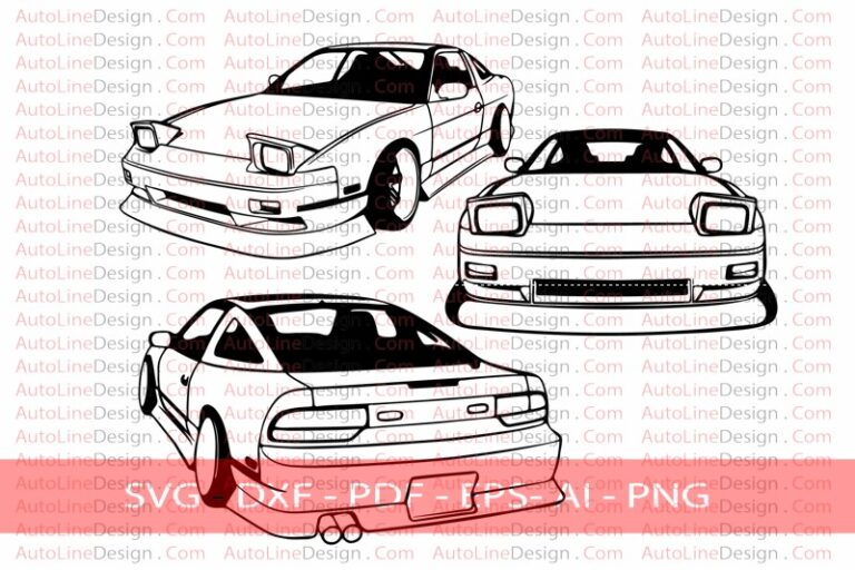 Bundle JDM car Nissan 240SX Vector Clipart Digital Download