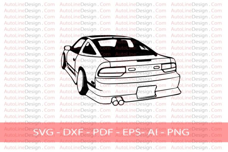 JDM Tuning car Nissan 240SX Vector Clipart Graphic Art Digital Download